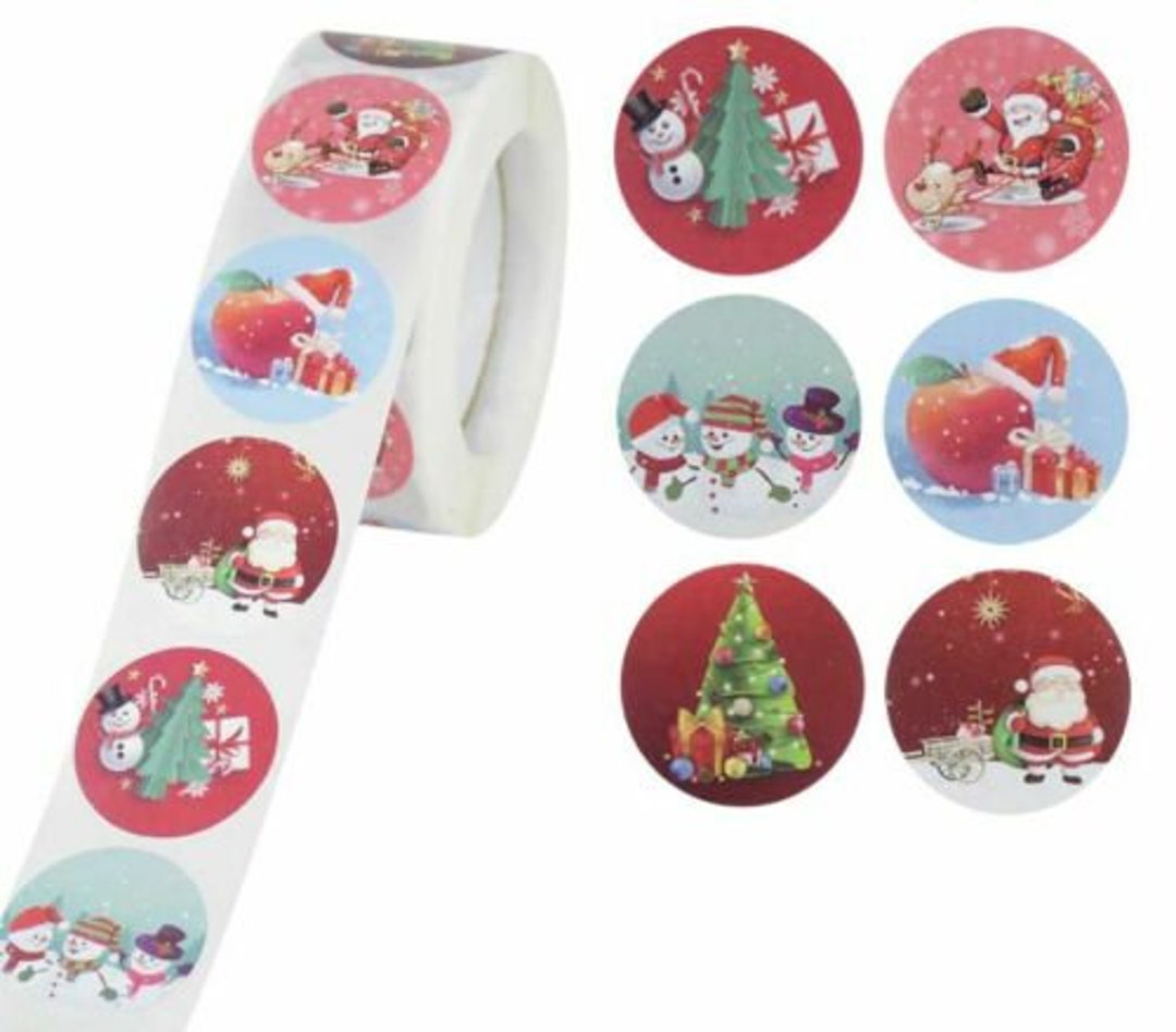 Christmas Santa Claus Snowman Holiday Classic Round Sticker, Custom ...
