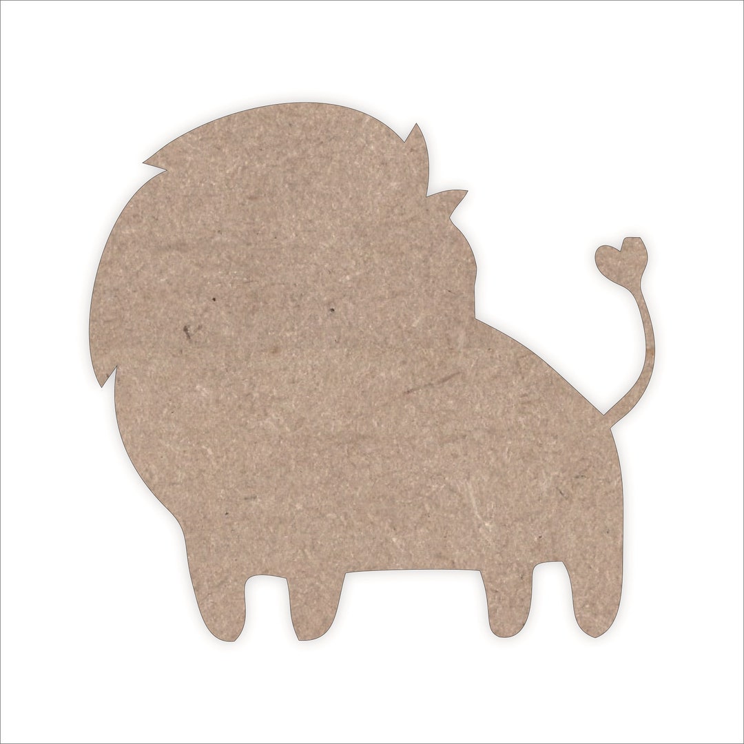 Wood Lion Cutout, Wooden Lion Shape Laser Cut, Wood Animals Cutouts ...