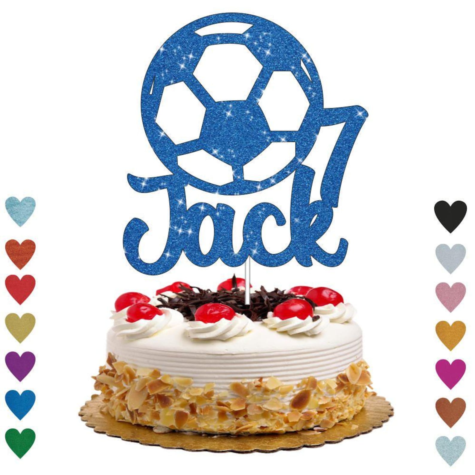 Custom Football Cake Topper Black Custom Name Age Football Birthday ...