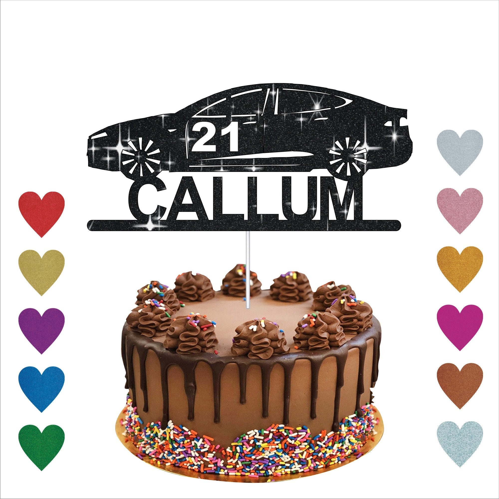 Personalised Tesla Birthday Cake Topper Car Cake Topper - Etsy Australia