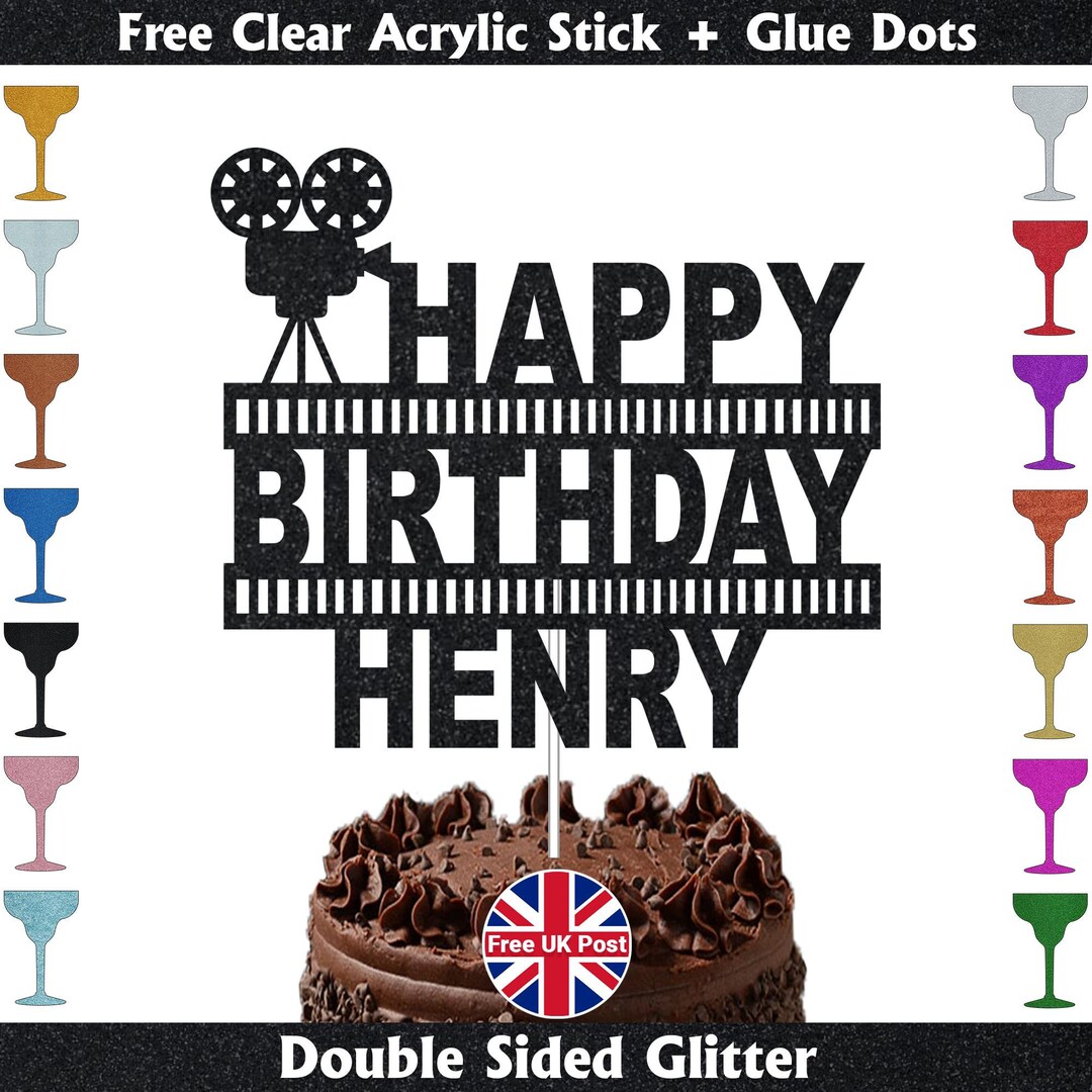 Personalised Movie Camera Cake Topper, Movie Wedding Cake Topper, Movie ...