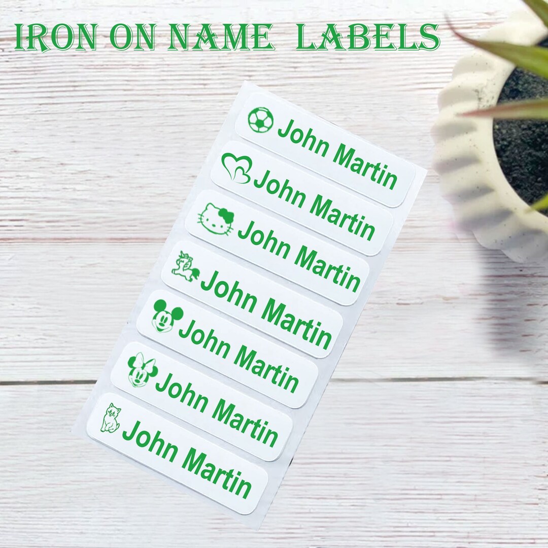 Iron on Name Labels for School Uniform Clothing, Iron on Name Tags ...
