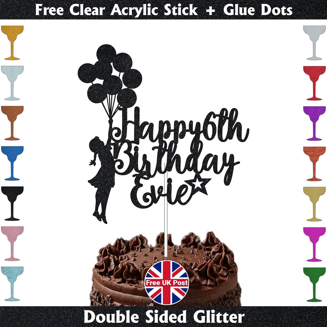 Girl Kid's Birthday Cake Topper Girl's Cake Topper Balloon Girls ...