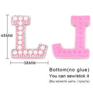 Pearl With Rhinestones Letters Patch Alphabet Embroidered Applique ...