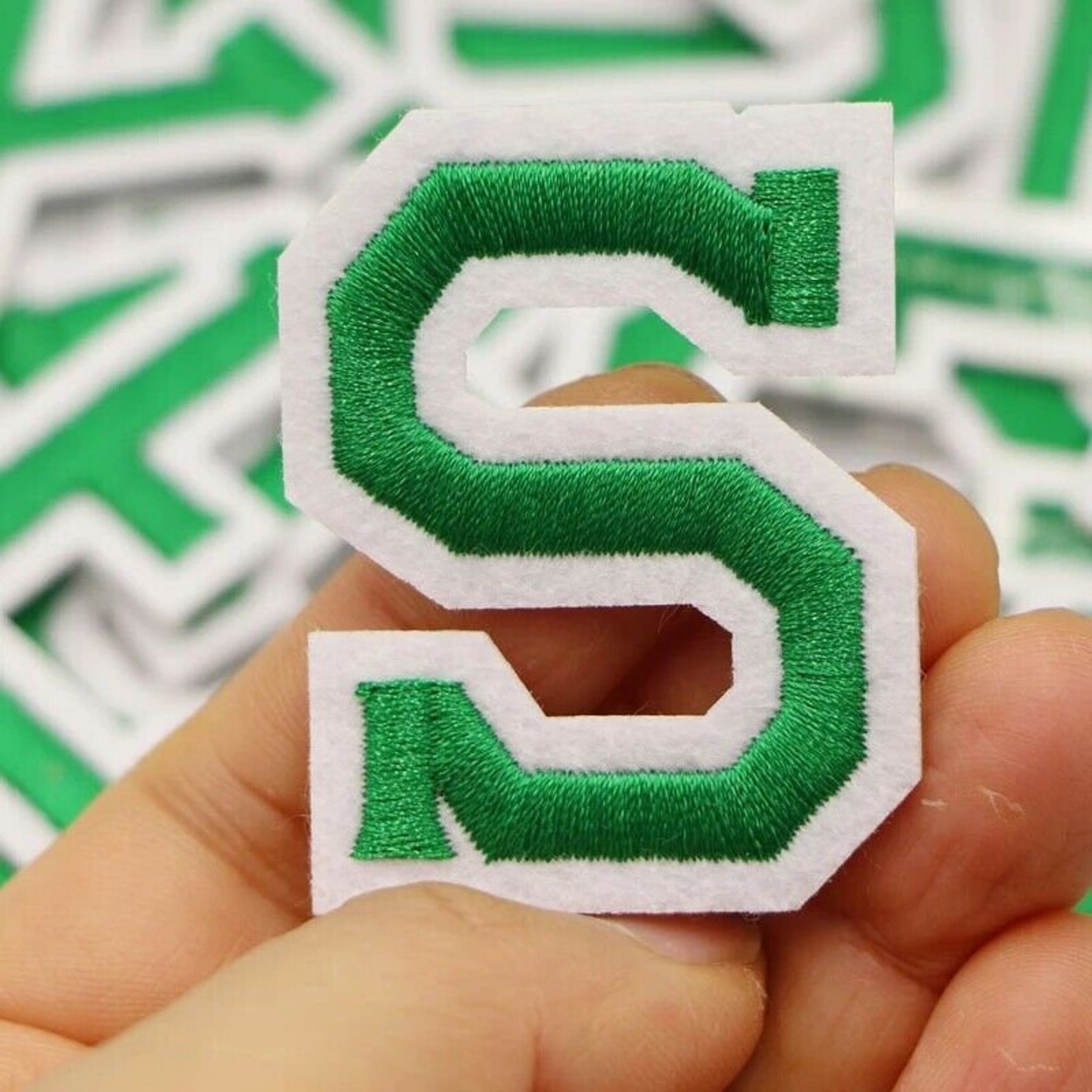 Green Letters Alphabet Color Letter Patch Patches Clothes Iron | Etsy UK