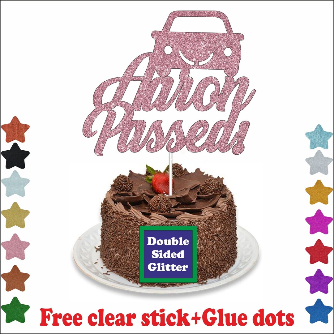 Congrats Cake Topper Driving Licence Passed Cake Topper Double Sided ...