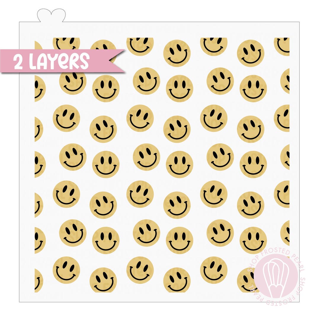 Smiley Face Cookie Stencil | 2 Layers - Etsy