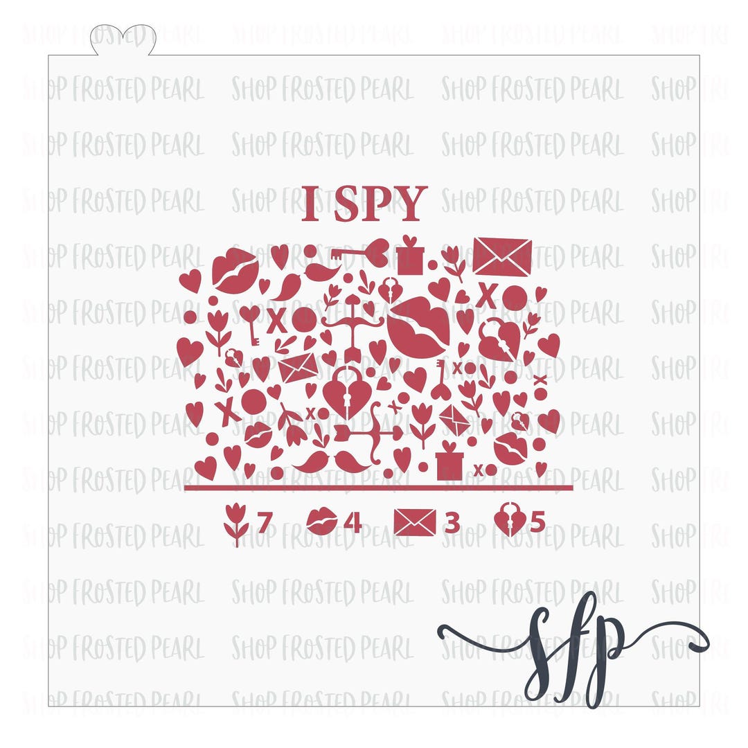 Digital Valentine's Day I Spy Cookie Stencil PYO - Etsy