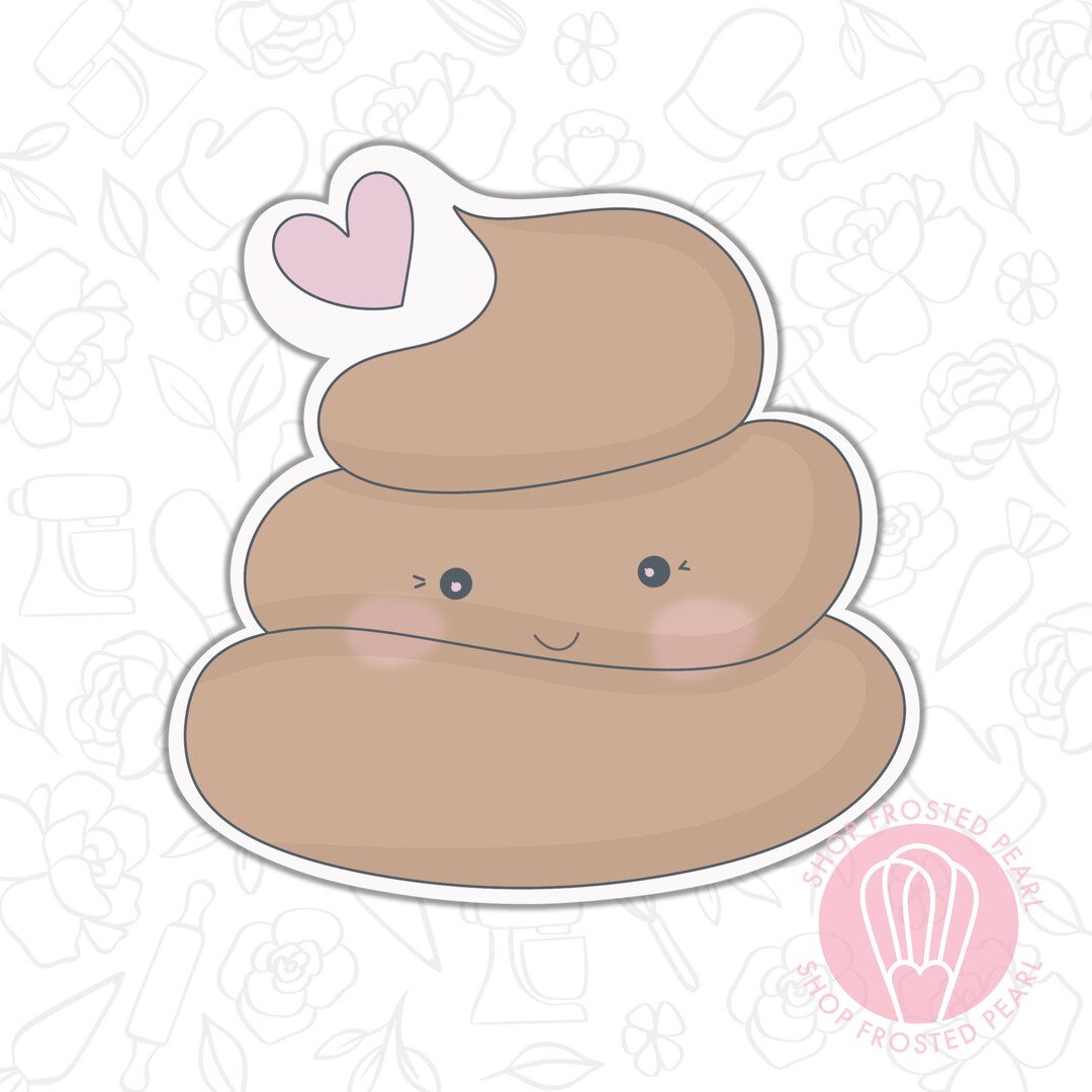 Mini, Poo Emoji With Heart - | STL, Digital Download Cookie Cutter - Etsy
