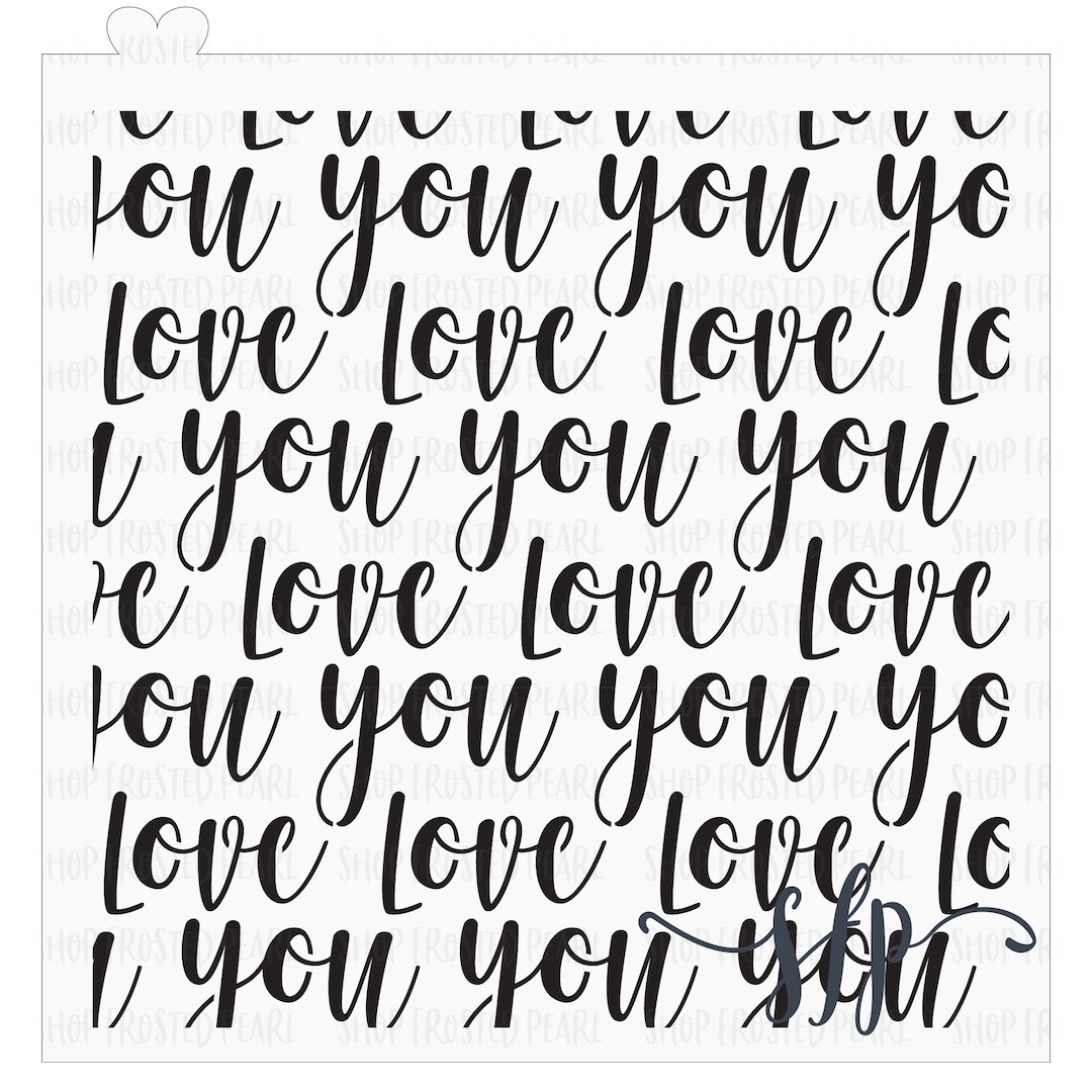 SVG,PNG Love Script Cookie Stencil | Download Only - Etsy