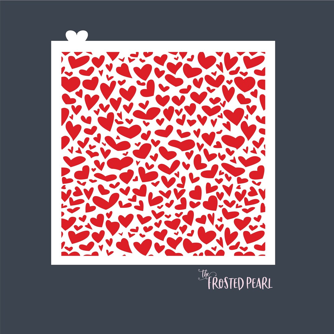 Funky Hearts Valentine Cookie Stencil - Etsy