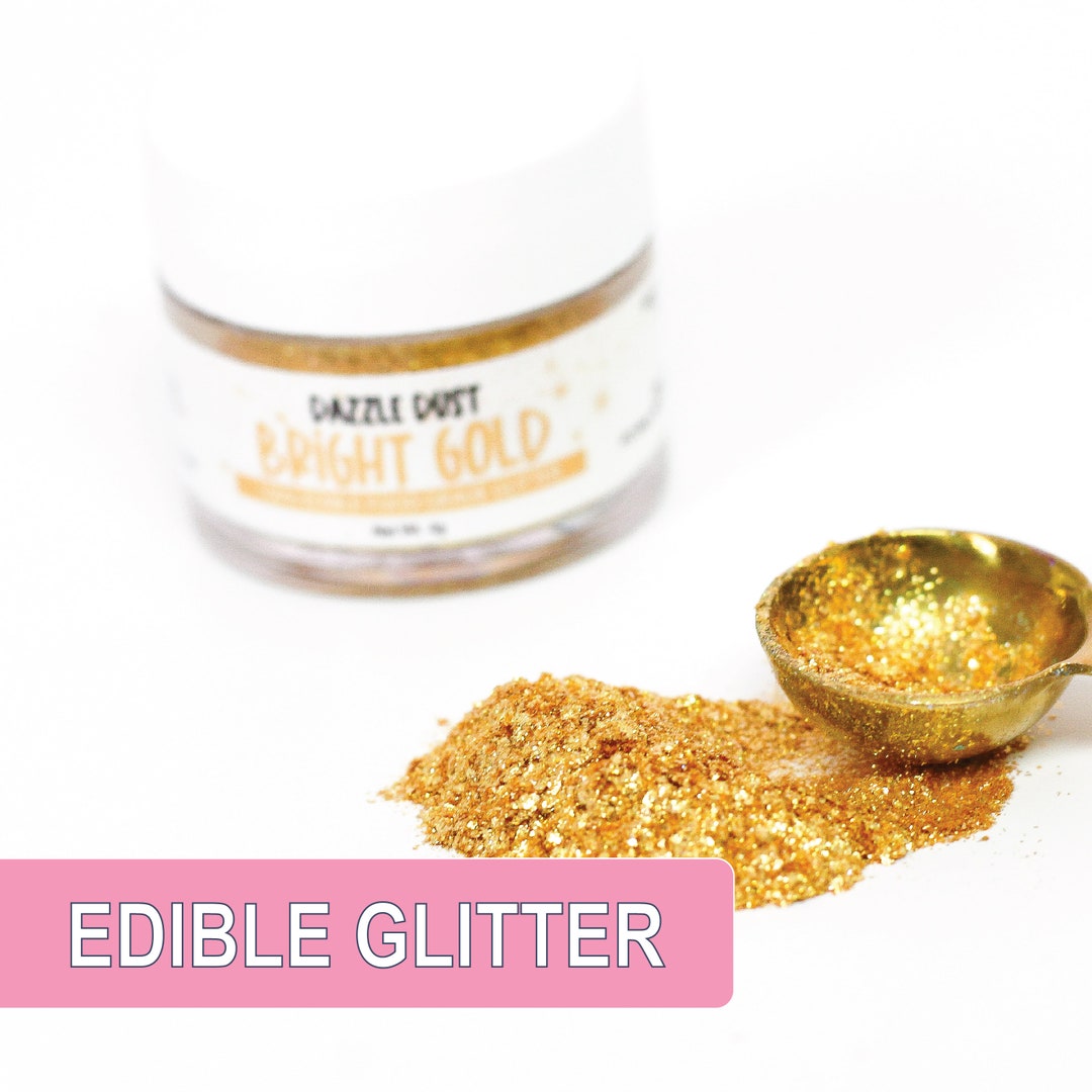 Bright Gold Dazzle Dust - Edible Glitter for Baking, Cakes, Cookies ...