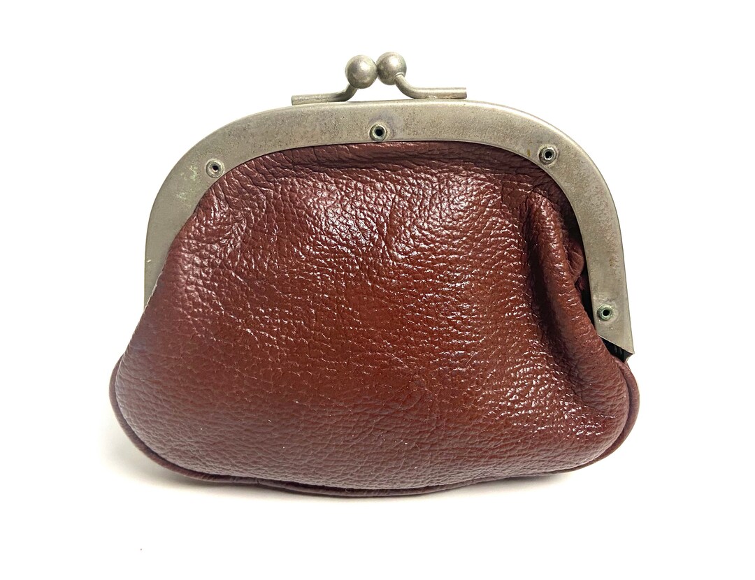 Large Brown Vintage Dutch Leather Clasp Coin Purse | 60s | 70s ...