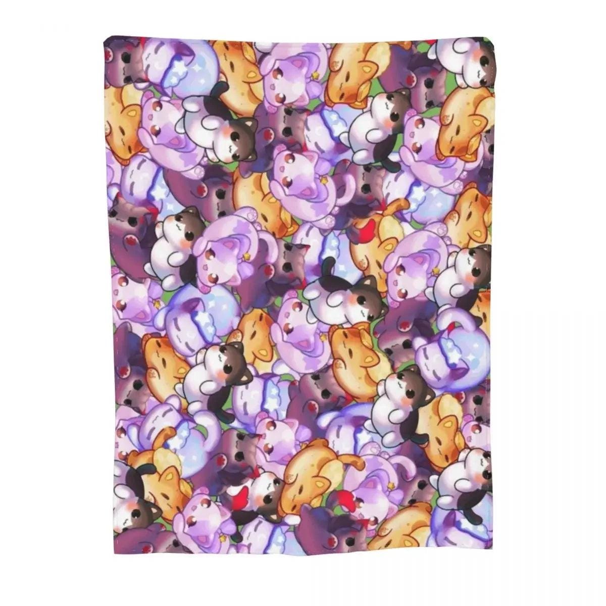 Aphmau Meow Plushies Anime Cats Throw Blanket Cartoon Modern Bedding ...