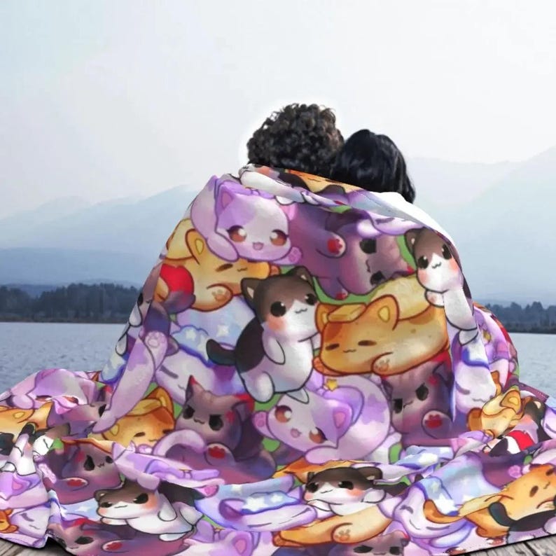 Aphmau Meow Plushies Anime Cats Throw Blanket Cartoon Modern Bedding ...