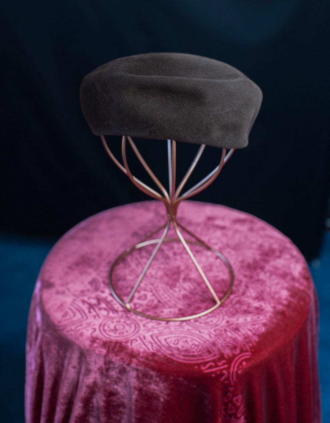 Vintage Felt Brown Beret Hat - Etsy