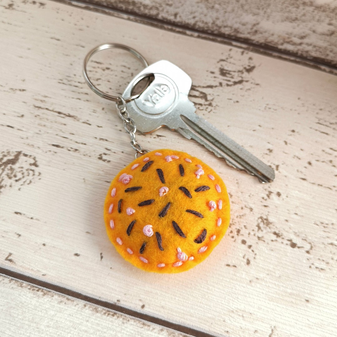 Orange and Chocolate Cookie Keychain Felt Cookie With - Etsy