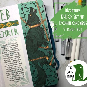 Monthly BUJO Stickers FENRIR Norse Mythology Theme - Etsy
