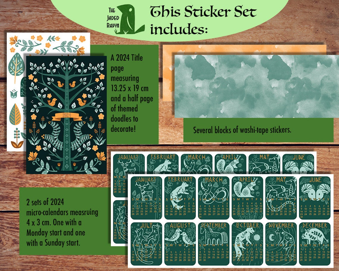 2024 Norse BUJO Printable 12 Months and 2024 Title Page - Etsy