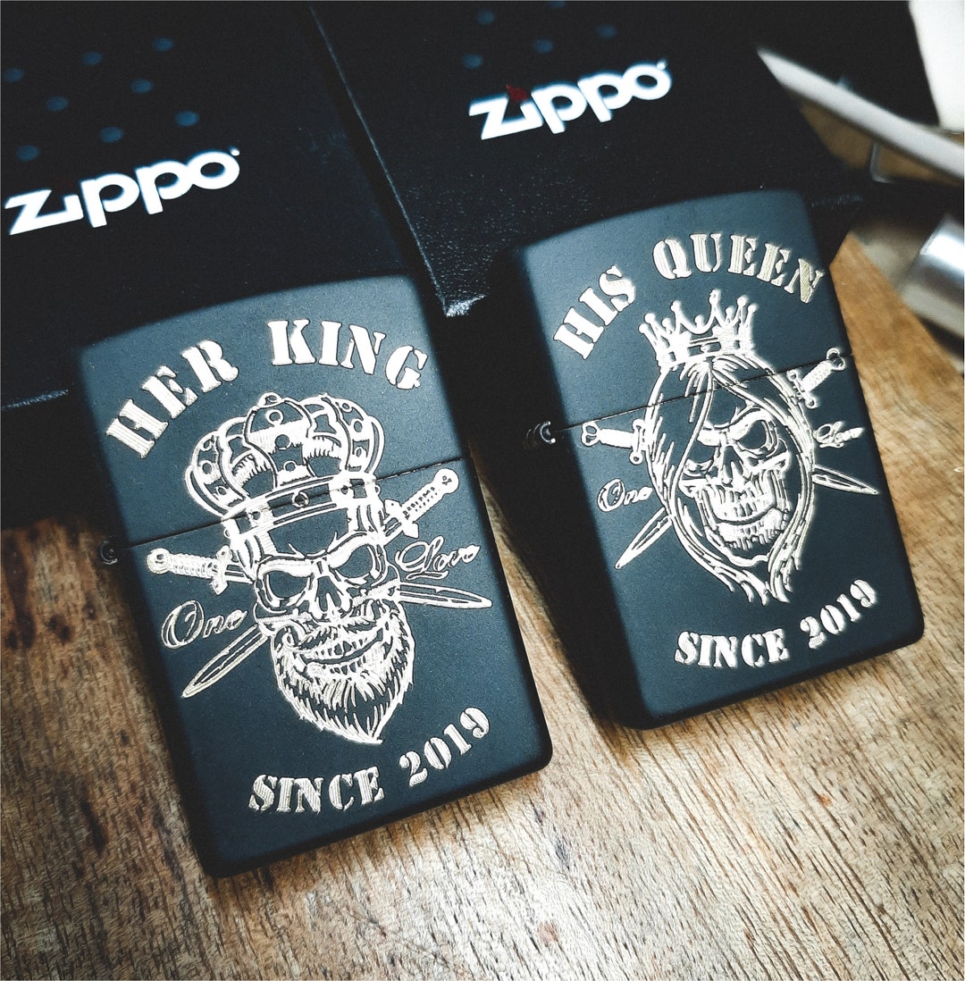 ZIPPO SET Her King His Queen Partner Lighter Set Punk Rock - Etsy