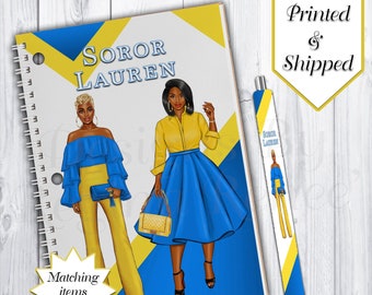 Sisterhood Spiral Notebooks & Pens Sorority Notebook Custom Notebook ...