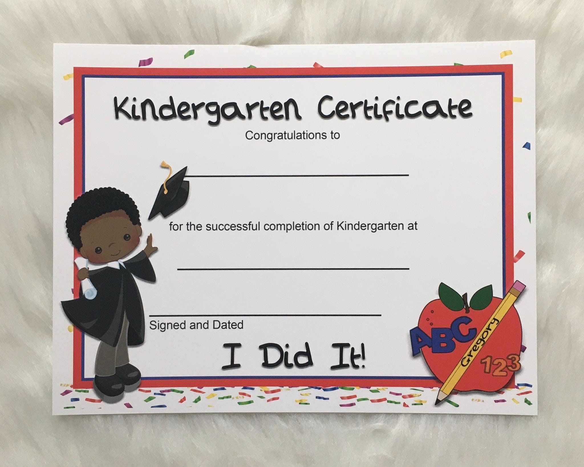 Kindergarten Graduation Cap Topper & Certificate | Preschool Graduation ...