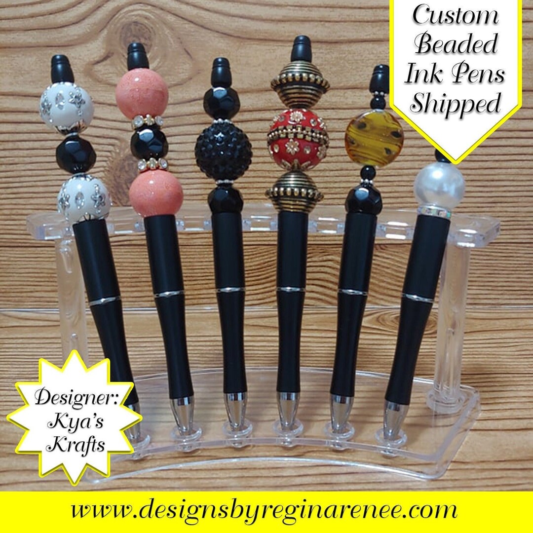 Custom Beaded Ink Pens | Beaded Pens | Beads | Bling Pens | Writing ...