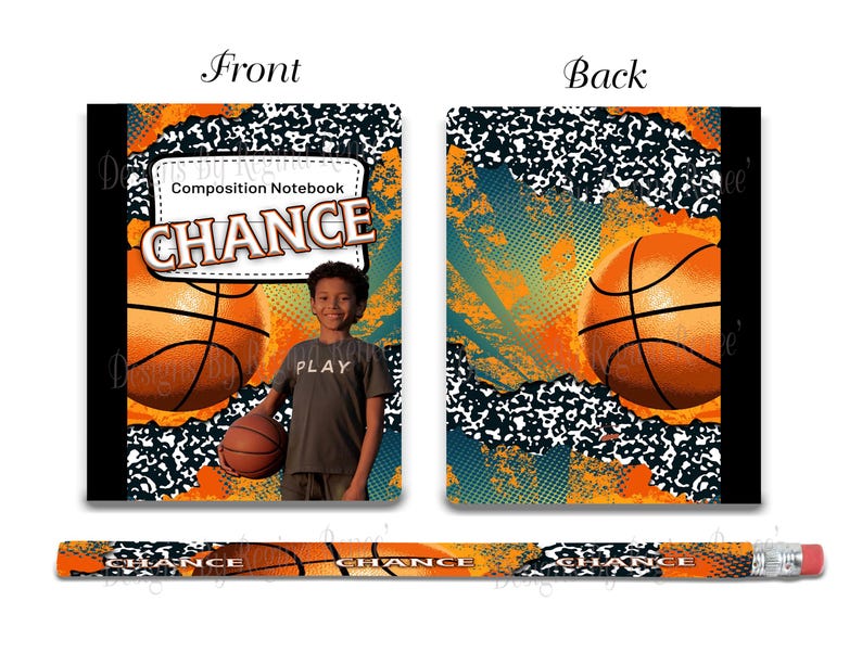Custom Basketball Composition Notebook & Pencils | Composition Notebook ...