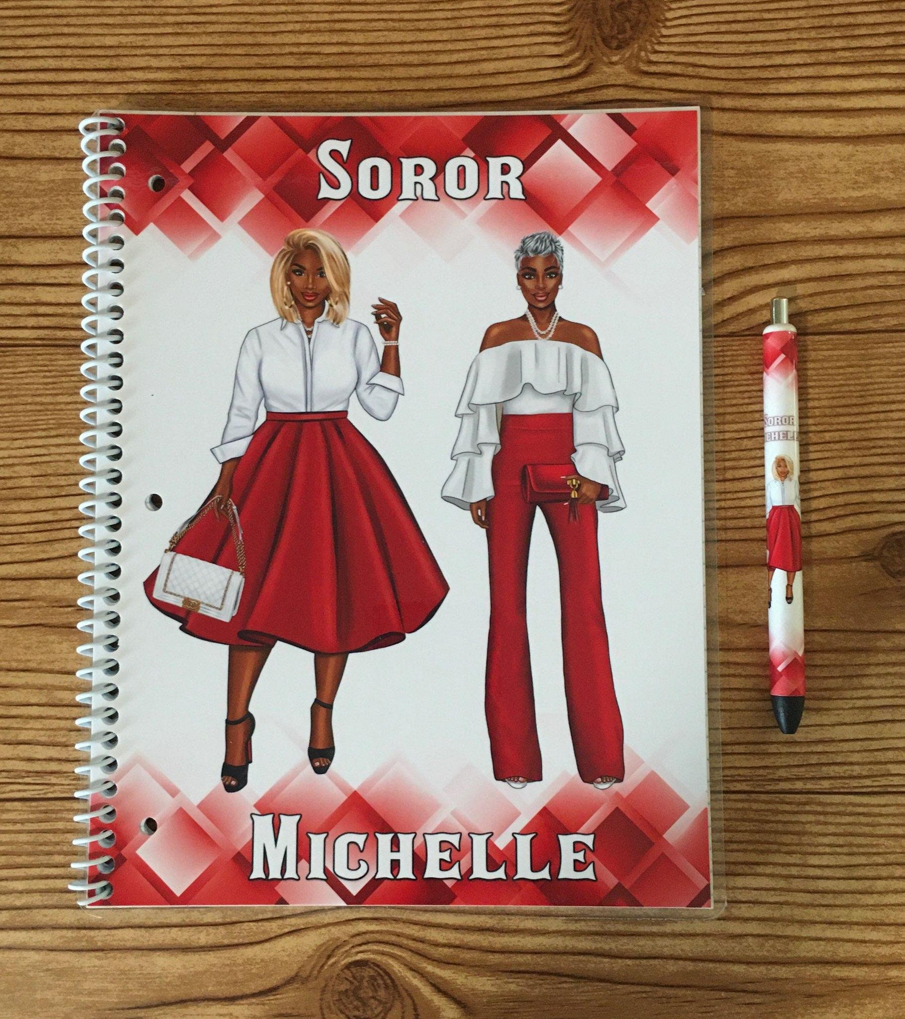 Sisterhood Spiral Notebooks & Pens | Sorority Notebook | Custom ...