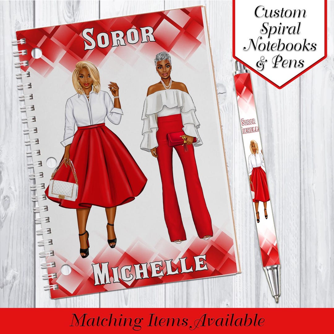 Sisterhood Spiral Notebooks & Pens | Sorority Notebook | Custom ...