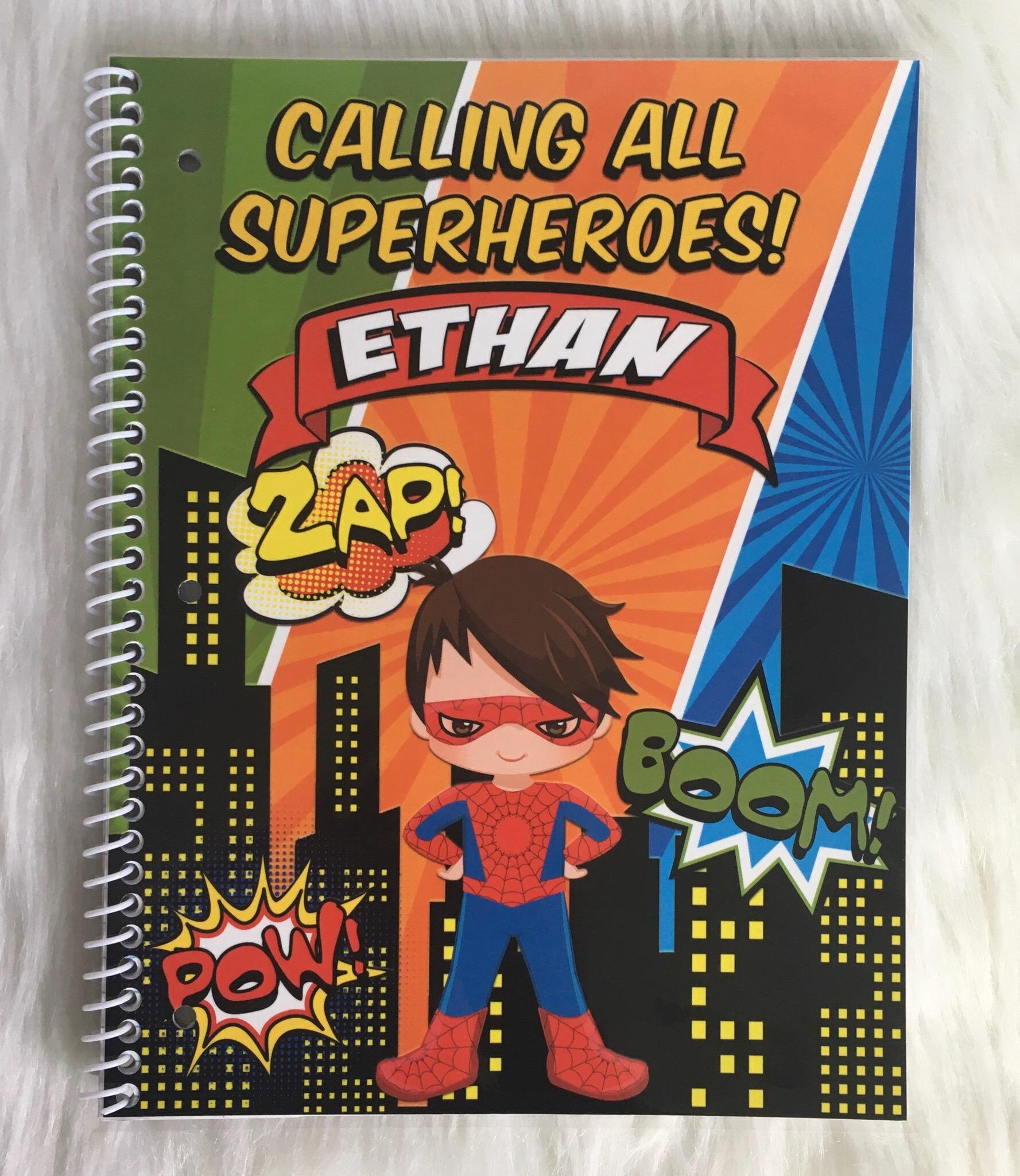 Superhero Spiral Notebook Superhero Girls Boys | Etsy