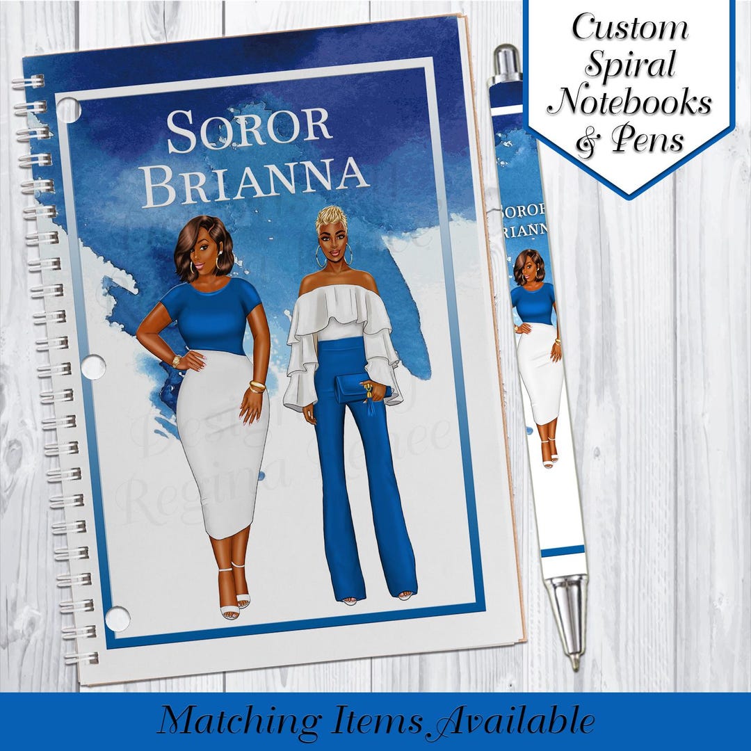 Sisterhood Spiral Notebooks & Pens | Sorority Notebook | Custom ...