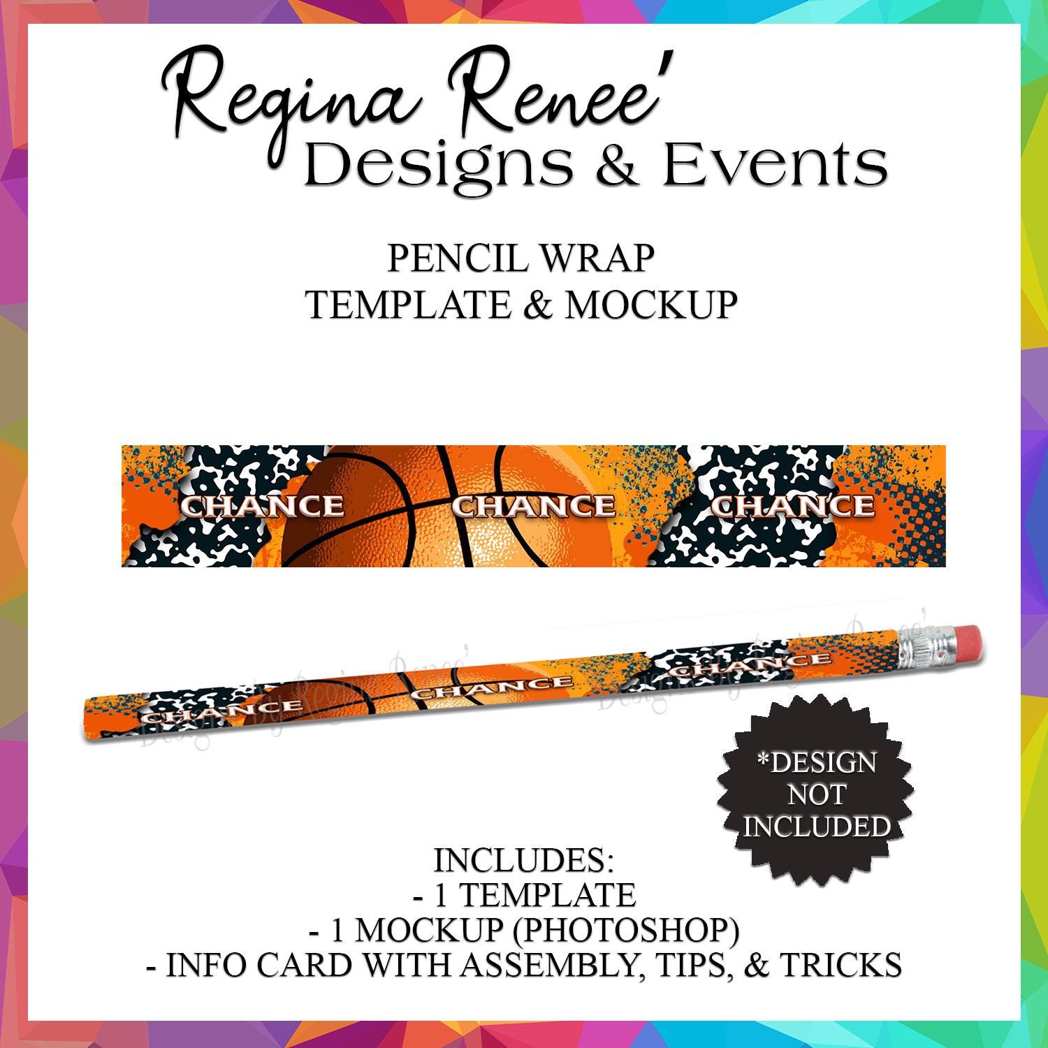 Custom Pencil Wrap Template and Mockup | Personalized Pencils | School ...