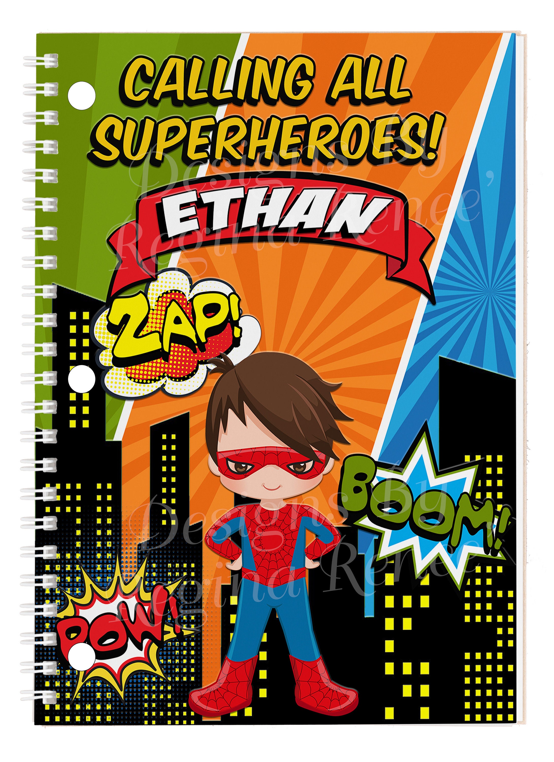 Superhero Spiral Notebook Superhero Girls Boys | Etsy