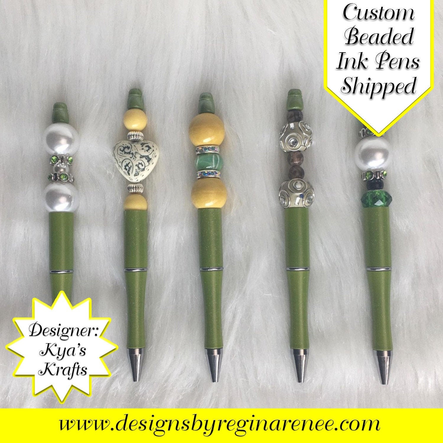 Beaded Ink Pens Beaded Pens Beads Bling Pens Writing | Etsy