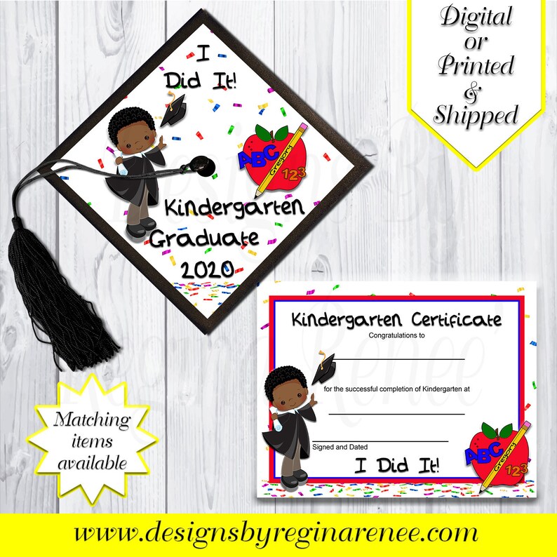 Kindergarten Graduation Cap Topper & Certificate Preschool - Etsy