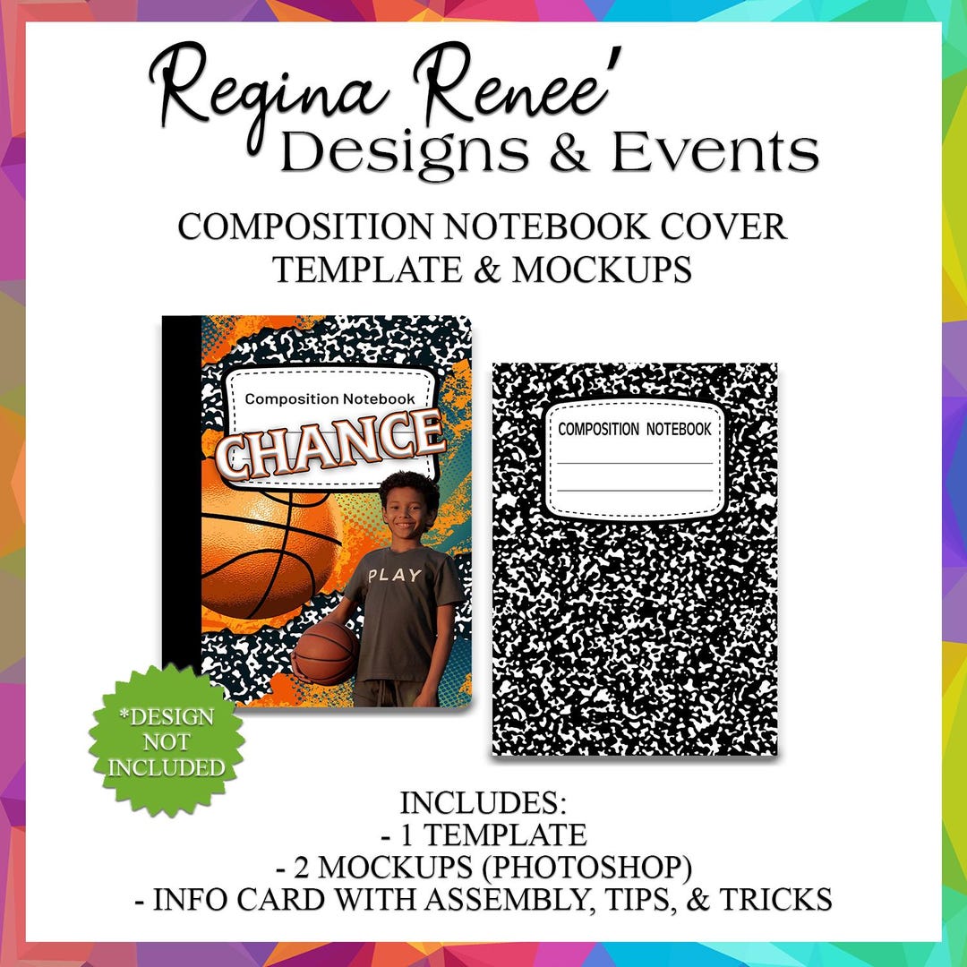 Custom Composition Notebook Cover Template and Mockups | Composition ...