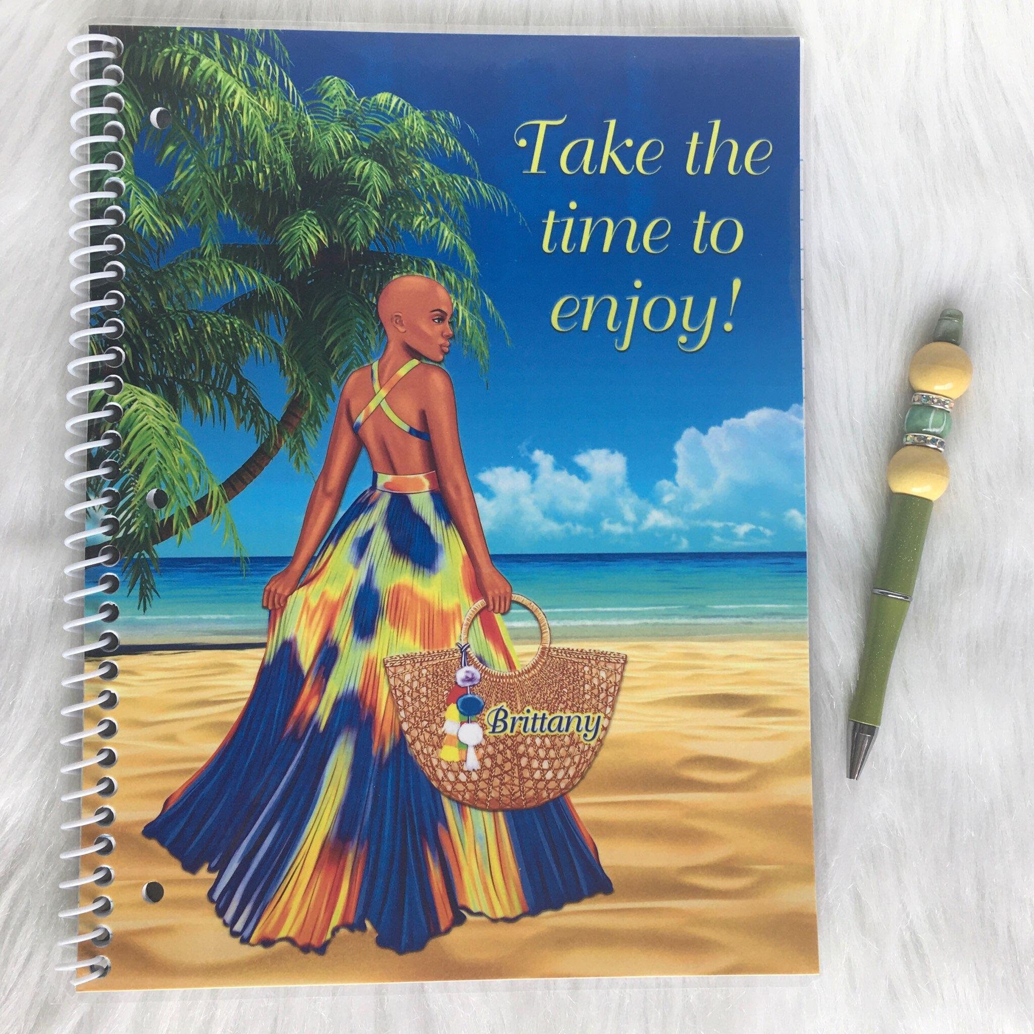 Beach Theme Spiral Notebook Beach Notebook Personalized | Etsy