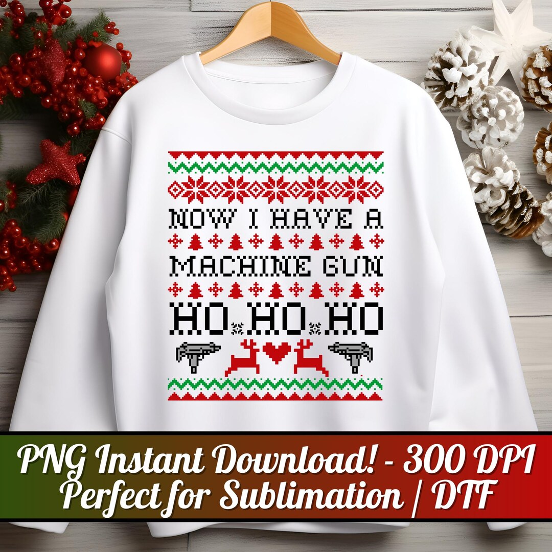 John Mcclane / Die Hard / Machine Gun / Ho Ho Ho / Sublimation PNG ...