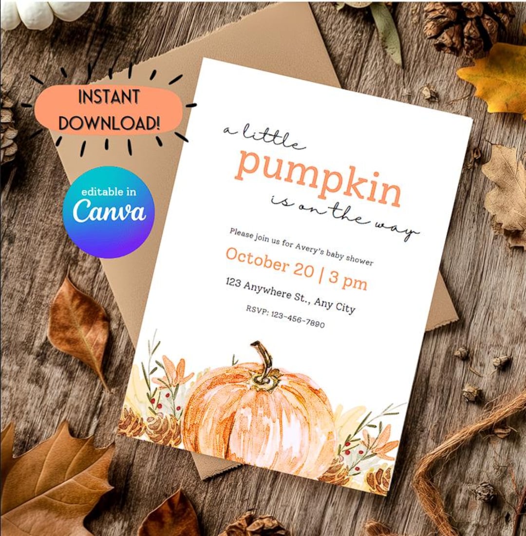 INSTANT DOWNLOAD | Baby Shower Initiation | Little Pumpkin | Halloween ...
