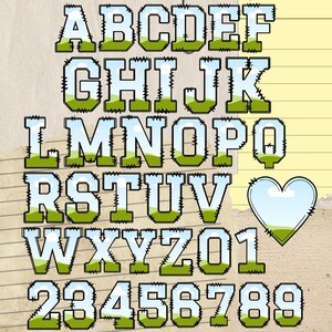 Editable Varsity Doodle Letter Frames for Canva, 26 Letters, 10 Numbers ...