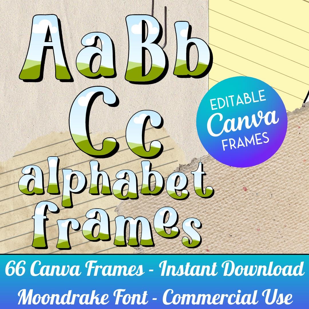 Custom Alphabet Frames for Canva | Personalized Name Designs | Fun ...