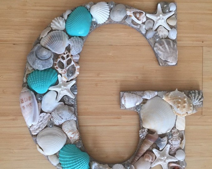 Shell Letters-beach Decor-custom Monograms-shell Name-coastal Sand ...