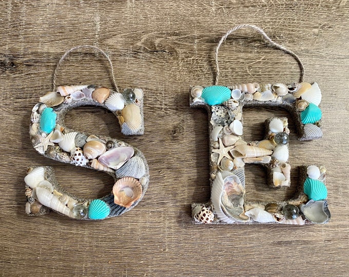 Custom Shell Letter Ornaments-beach Ornaments-christmas Ornaments-shell ...