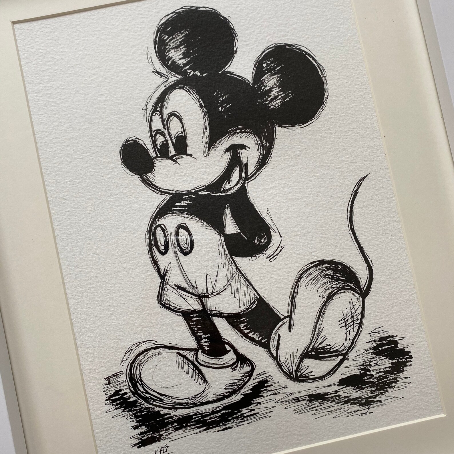 Disney Mickey Mouse Ink Painting - Etsy UK