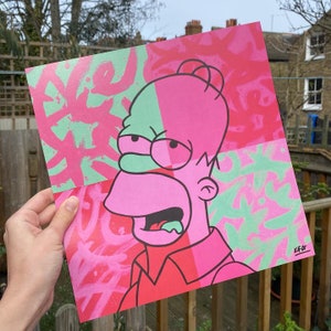 Abstract Homer Simpson Large Square Heavyweight Art Print - Etsy