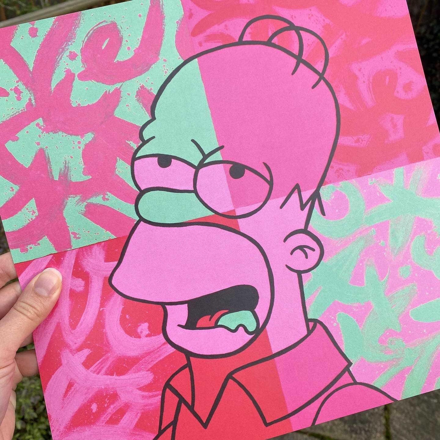 Abstract Homer Simpson Large Square Heavyweight Art Print - Etsy