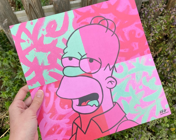 Abstract Homer Simpson Large Square Heavyweight Art Print - Etsy