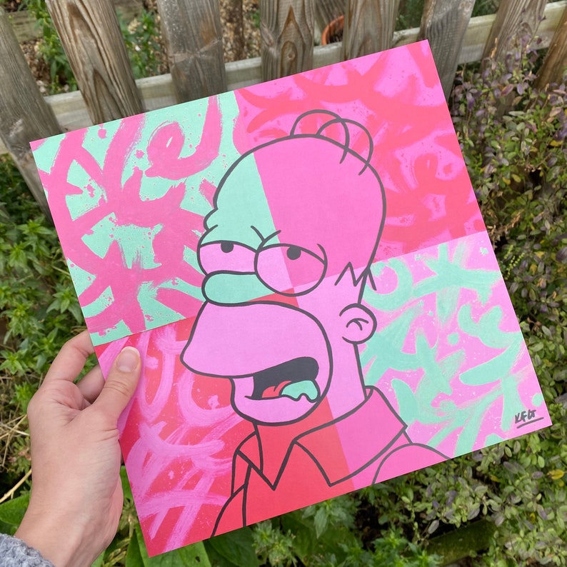 Abstract Homer Simpson Large Square Heavyweight Art Print - Etsy