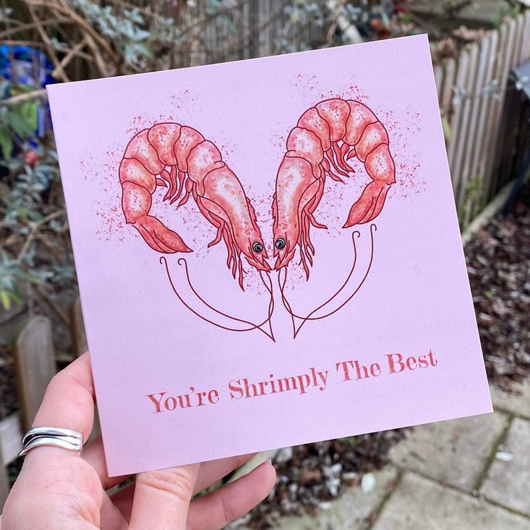 Youre Shrimply the Best Valentines Day Card Love Heart - Etsy New Zealand